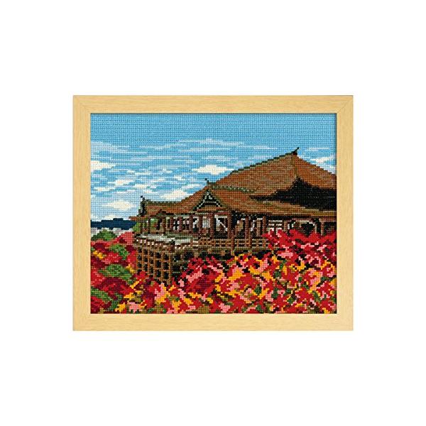 紅葉と清水寺ベージュ/幅19.5センチメートル、長さ31センチメートル、高さ3.8センチメートル/-・Color:ベージュStyle:紅葉と清水寺・用意するもの：はさみ、糸、テープ、アイロン、額Ｗ-41使用(別売)額W-42・W-46も使え...