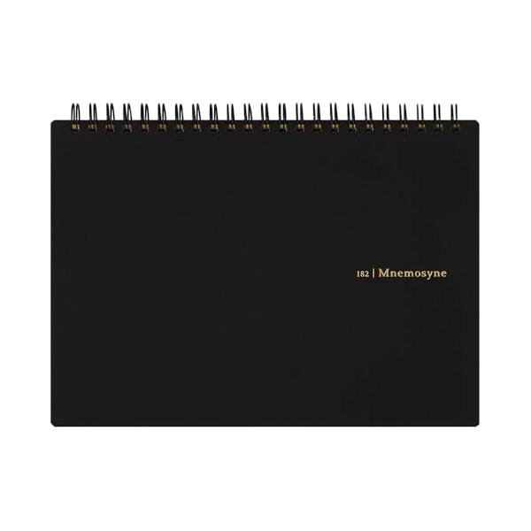 方眼罫ブラック/A5/N182A・Style:方眼罫Size:A5・パッケージ個数:1・【本体寸法】縦160×横210×厚10mm、【本文寸法】縦148×横210mm、【重量】240g・【表紙素材】表表紙：PP／裏表紙：板紙・【製本】ツイン...