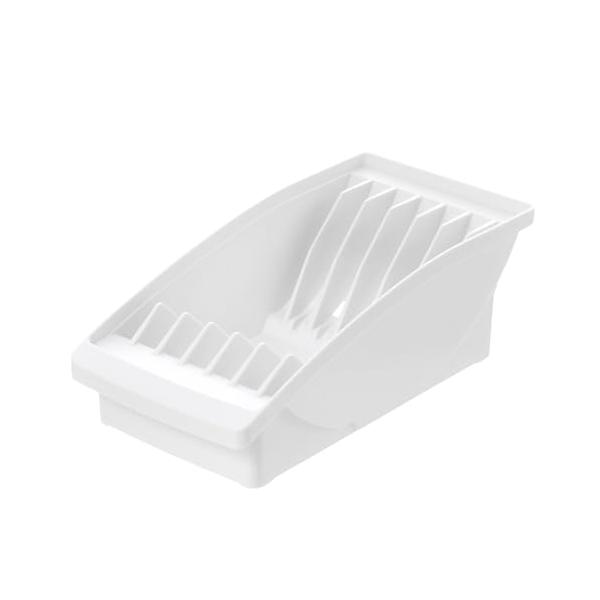 棚置き用ホワイト/ワイド/110004・Color:ホワイトSize:ワイド・パッケージ個数:1・【サイズ】14×28×9.5H(cm)【素材】ポリプロピレン【生産国】日本【お手洗い方法】食洗機対応【対応食器サイズ】直径18~26cm【収納...