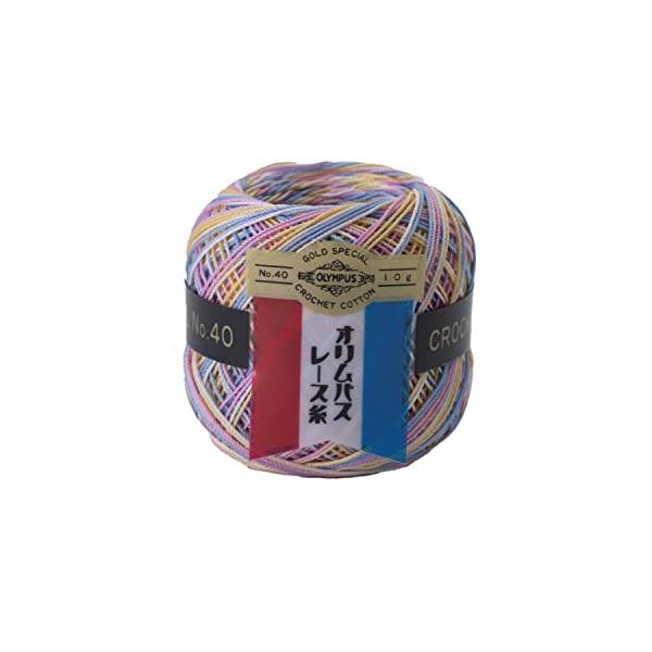 単品マルチ系 Col.M4/-/OLY-10G-M4・Color:マルチ系 Col.M4Style:単品・パッケージ個数:1・素材:綿100%・対応の針:レース針6~8号・サイズ:約89m・最高級エジプト綿使用。繊細で美しい作品をおつくりに...