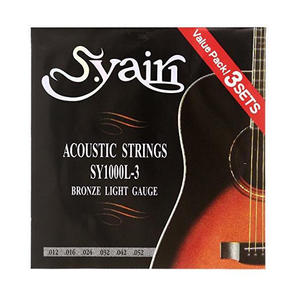 3セットパック3セットパック/.012-.052/SY1000L-3・Size:.012-.052Style:3セットパック・パッケージ個数:1・Acoustic Light 3-SET PACK・Bronze Wound・Light Gu...