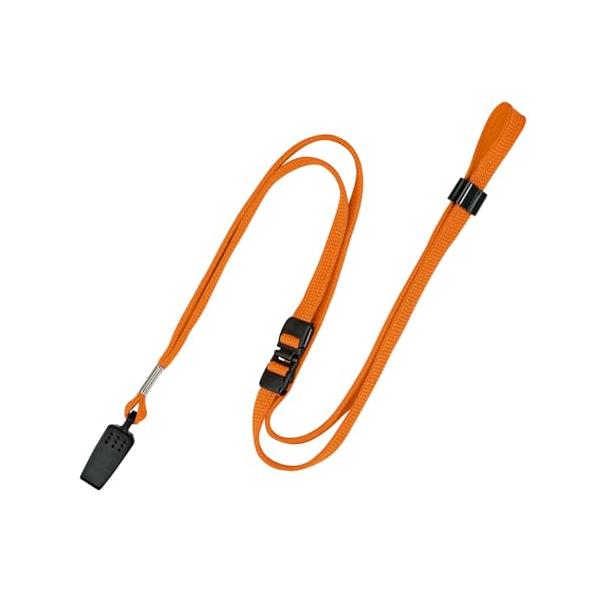 名札用ケース無橙色/10mm×90cm/NB-29-RG・Color:橙色・パッケージ個数:1・【本体サイズ】長さ 約90cm 幅10mm・【材質】再生PET・【仕様】安全装置、長さ調節機能付き・【環境情報】グリーン購入法適合商品 / GP...