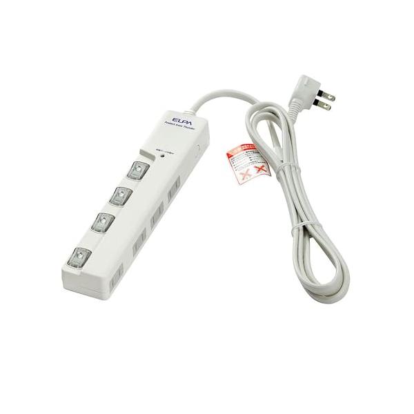 4個口-/2m/WLS-LY420MB(W)・Size:2mStyle:4個口・パッケージ個数:1・【耐雷サージスイッチ付タップ】スイッチ付でこまめに節電。耐雷サージ付だから雷に強い、 LEDランプスイッチ付 電源タップです。・【ホタル色L...