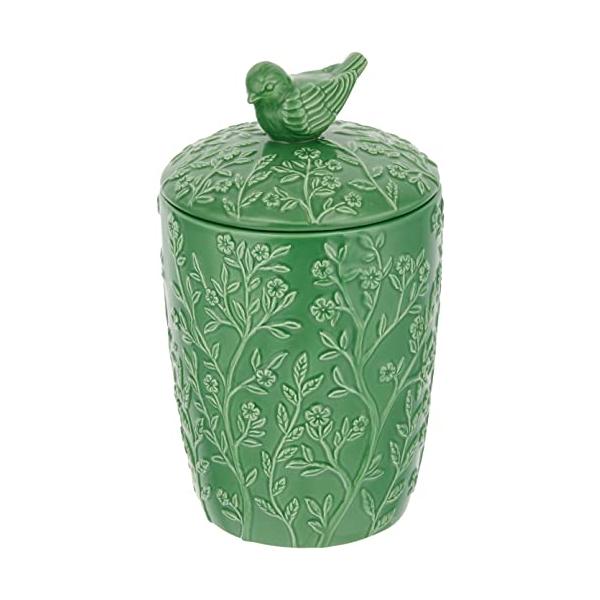 トイレポットグリーン/14763 ml/SP-1922-GR・Color:グリーンStyle:トイレポット・パッケージ個数:1・植物のレリーフと小鳥がポイントのトイレタリーシリーズのトイレポットです。