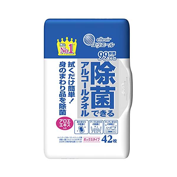 本体ブルー/42枚 (x 1)/4902011831771・パッケージ個数:1・アルコールを配合したシートで、身のまわり品を拭くだけで簡単に菌を除去