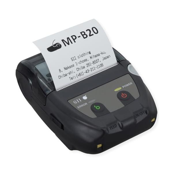 モダンブラック/W79×D110×H44(mm)/MP-B20-B02JK1-74・パッケージ個数:1・徹底的に小型軽量化にこだわった、紙幅58mm感熱ロール紙対応の業務用モバイルプリンター・屋内はもちろん、屋外店舗や訪問販売、宅配便配達時...
