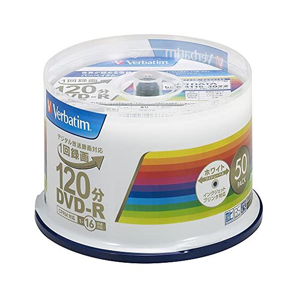 単品ホワイト/50枚/VHR12JP50V4・Size:50枚・パッケージ個数:1・盤面印刷:(ホワイト) / 範囲:23mm-118mm(ワイド)・倍速:1-16倍速 ケース:スピンドルケース 入り数:50枚・容量 : 4.7GB・1回録...