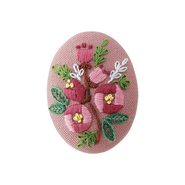ピンク/14.5 cm x 1.4 cm x 22 cm/9080・セット内容：刺しゅう布NO6500エミークロス（図案プリント済）、裏布、２５番ししゅう糸、くるみ板、厚紙、ブローチピン、フランスししゅう針、カラー図案付説明書・用意するもの...