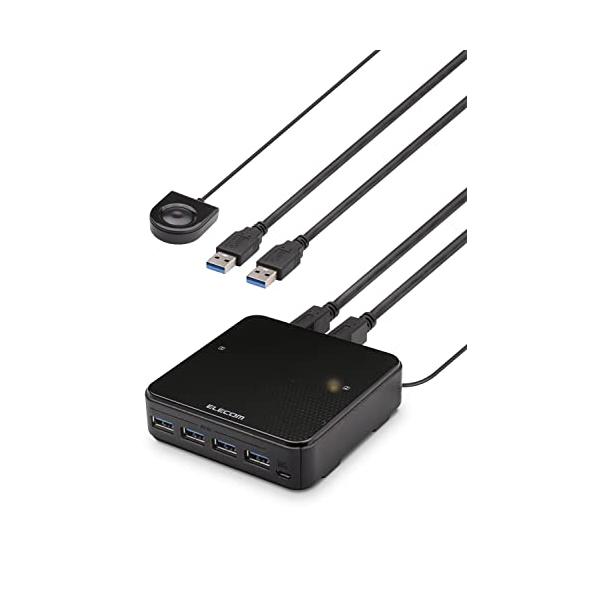 ブラック/PC2台/U3SW-T2・Size:PC2台・パッケージ個数:1・マウスやキーボード、USBメモリ、ドッキングステーションなど、4台のUSBデバイスを2台のパソコンで切り替えて使用できるUSB3.0対応切替機です。・ドッキングステ...