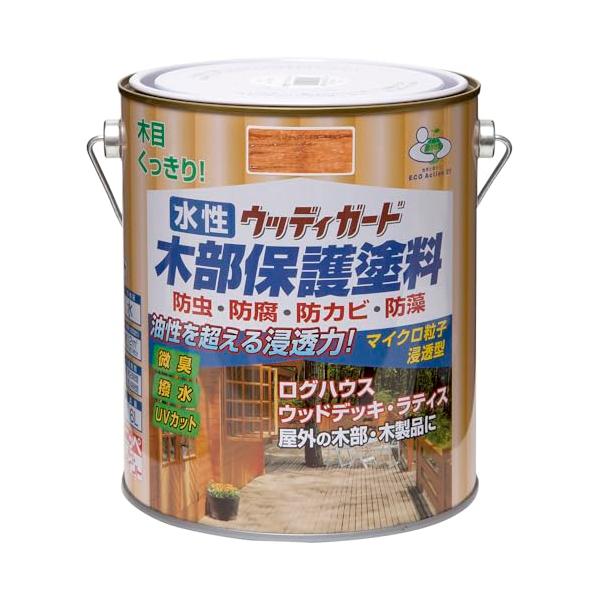 ライトオーク/1.6L/4976124532559・Size:1.6LColor:ライトオーク・パッケージ個数:1・色:ライトオーク・容量:1.6L・塗り面積(2回塗り):約12m2(タタミ約7枚分)・乾燥時間:夏約2時間、冬約4時間、塗り...