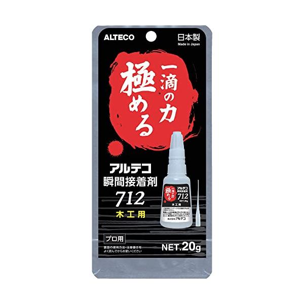 木工用白い/-/712・パッケージ個数:1・原産国:日本・容量:20g・種類:化学反応形接着剤・粘度:高粘度・用途:木工用