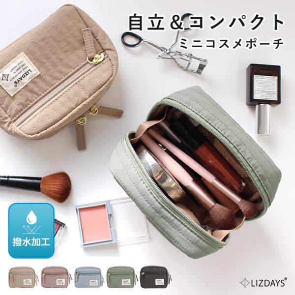 ミニサイズながらマチがしっかりあり見た目以上にたっぷり収納できる！【サイズ（cm）】幅：約13.5、高さ：約10、マチ：約6.2【重量（g）】約60【仕様】開閉：ファスナー内側：メッシュポケット×1、ゴムバンド×3外側：ファスナーポケット×...