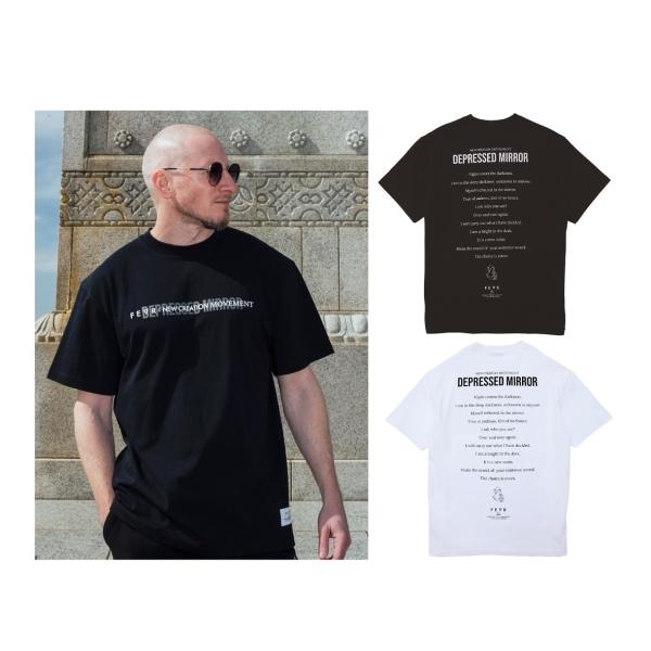 □商品説明今季のテーマである"DEPRESSED MIRROR"をテーマにメッセージ性のあるリリックをバックプリントに施したデザイン。6.0ozの若干肉厚の生地を選んだしっかりしたボディにシングルステッチのスマートな首元を組み合わせました。...