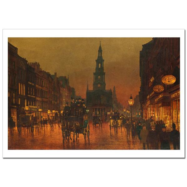 《作家名》グリムシャウ　Arthur E. Grimshaw《作品名》The Strand, London　【作品技法】・ジークレー技法複製画ポスター ・作品の色合いは弊社によるオリジナル色彩調整を行ない、彩度・コントラスト・明るさ等が豊か...