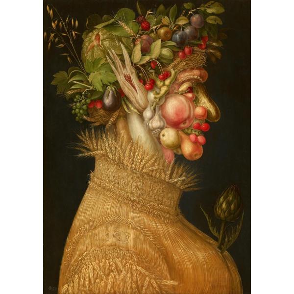 《作家名》ジュゼッペアルチンボルドGiuseppe Arcimboldo 1527年ー1593年イタリアの画家《作品名》夏　・ジークレー技法・作品の色合いは弊社によるオリジナル色彩調整を行ない、彩度・コントラス　ト・明るさ等が豊かに再現され...
