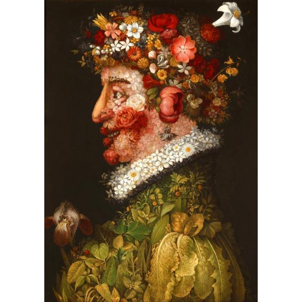 《作家名》ジュゼッペアルチンボルドGiuseppe Arcimboldo 1527年ー1593年イタリアの画家《作品名》春　・ジークレー技法・作品の色合いは弊社によるオリジナル色彩調整を行ない、彩度・コントラス　ト・明るさ等が豊かに再現され...