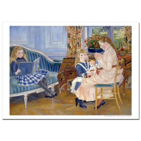《作家名》ピエール＝オーギュスト・ルノワール         Pierre-Auguste Renoir、1841年 - 1919年フランスの印象派の画家《作品名》ヴァルジュモンの子どもたちの午後【作品技法】・ジークレー技法・作品の色合いは...