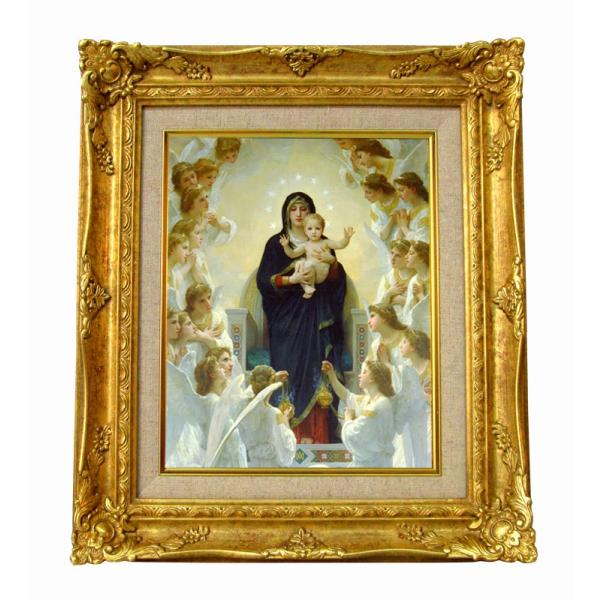 《作家名》ウィリアム・アドルフ・ブグローWilliam-Adolphe Bouguereau　　　　　　　1841年 - 1919年フランスの印象派の画家《作品名》天使と聖母　 ジークレー技法により色彩鮮やかに再現され、高級半光沢キャンバス...