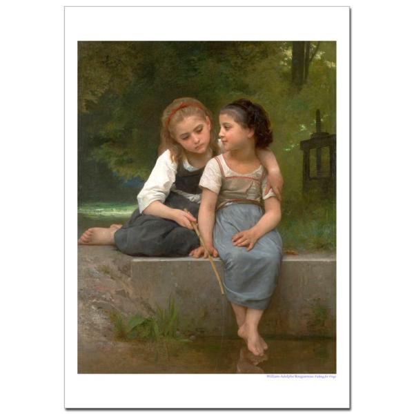 《作家名》ウィリアム・アドルフ・ブグロー　　　　　（William-Adolphe Bouguereau、1841年-1919年）　　　　　フランスの印象派の画家《作品名》 蛙釣り　　・ジークレー技法・作品の色合いは弊社によるオリジナル色彩...
