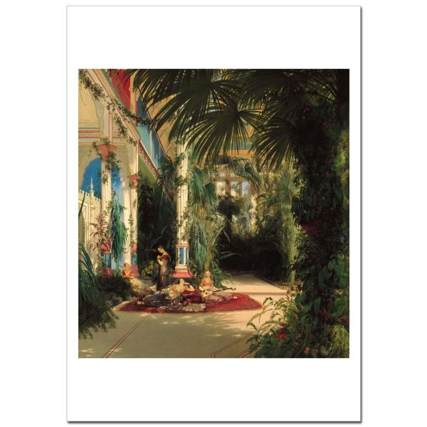 《作家名》カールブルッフェン 《作品名》The Interior of the Palm House on the Pfaueninsel Near Potsdam　【作品技法】・ジークレー技法複製画ポスター ・作品の色合いは弊社によるオリ...