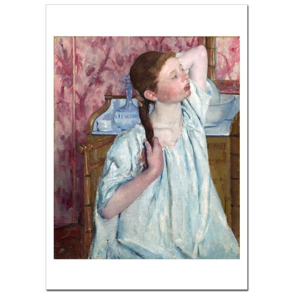 《作家名》メアリー・カサット　Mary Stevenson Cassatt《作品名》Girl Arranging Her Hair  　・ジークレー技法・作品の色合いは弊社によるオリジナル色彩調整を行ない、彩度・コントラス　ト・明るさ等が豊...
