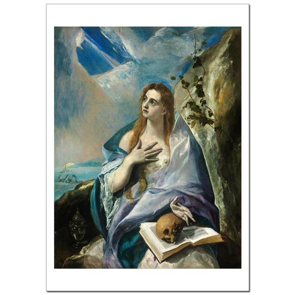《作家名》エル・グレコ（El Greco、1541年- 1614年《作品名》The Penitent Mary Magdalene　【作品技法】・ジークレー技法 ・作品の色合いは弊社によるオリジナル色彩調整を行ない、彩度・コントラスト・明る...