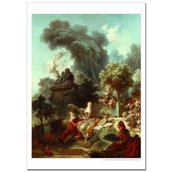 《作家名》ジャンオノレフラゴナール　　　　　（Jean Honore Fragonard)1732年ー1806年　フランスの画家《作品名》The Progress of Love - The Lover Crowned　【作品技法】・ジーク...