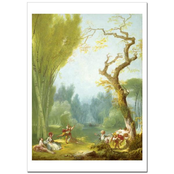 《作家名》ジャンオノレフラゴナール《作品名》 A Game of Horse and Rider 　【作品技法】・ポスターサイズ　A1/594ミリ×841ミリ・ジークレー技法 ・作品の色合いは弊社によるオリジナル色彩調整を行ない、彩度・コン...