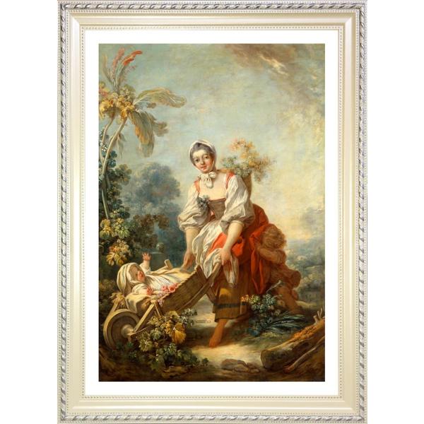 ジャンオノレフラゴナール（Jean Honore Fragonard)【作品名】The Joys of Motherhood　  　　　　【ポスターの仕様】・サイズ/A3サイズ297ミリ×420ミリ・作品イメージ周りには白のマージンを施して...