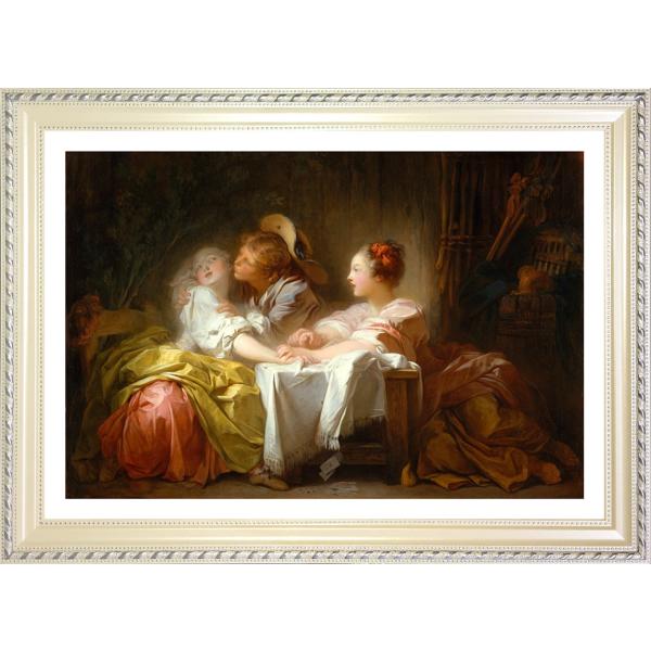 ジャンオノレフラゴナール（Jean Honore Fragonard)【作品名】　The Stolen Kiss 盗まれた接吻 　　　　【ポスターの仕様】・サイズ/A3サイズ297ミリ×420ミリ・作品イメージ周りには白のマージンを施してお...