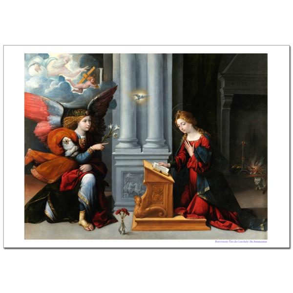 《作家名》ガロファロ（Benvenuto Tisi da Garofalo ）《作品名》受胎告知【作品技法】・ジークレー技法・作品の色合いは弊社によるオリジナル色彩調整を行ない、彩度・コントラス　ト・明るさ等が豊かに再現されています。※ご使...