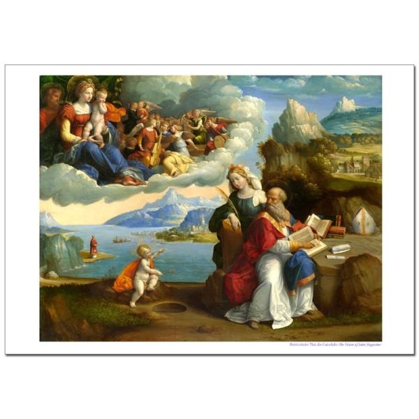 《作家名》ガロファロ（Benvenuto Tisi da Garofalo ）《作品名》アウグスティヌスの夢想【作品技法】・ジークレー技法・作品の色合いは弊社によるオリジナル色彩調整を行ない、彩度・コントラス　ト・明るさ等が豊かに再現されて...