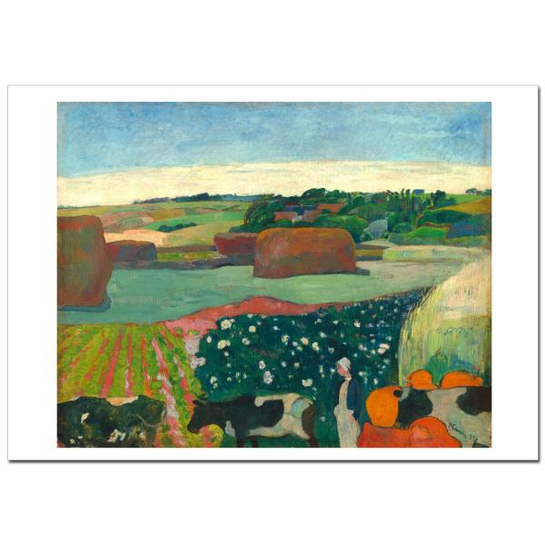 《作家名》ウジェーヌ・アンリ・ポール・ゴーギャン Paul Gauguin《作品名》Haystacks in Brittany　 　・ジークレー技法・作品の色合いは弊社によるオリジナル色彩調整を行ない、彩度・コントラス　ト・明るさ等が豊かに...