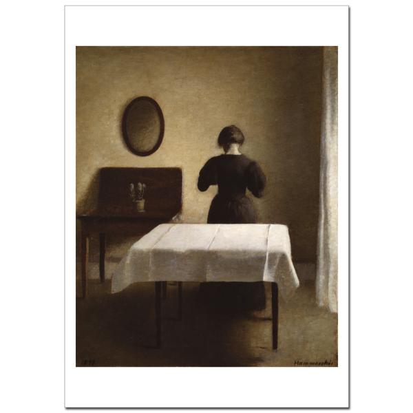 《作家名》ヴィルヘルム　ハマスホイVilhelm Hammersh〓iデンマークの画家《作品名》室内1898年  　【作品技法】・ジークレー技法 ・作品の色合いは弊社によるオリジナル色彩調整を行ない、彩度・コントラスト・明るさ等が豊かに再現...