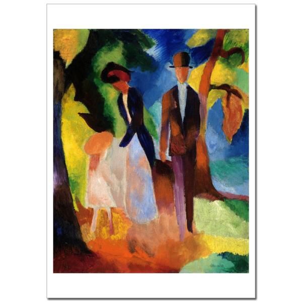 《作家名》アウグスト・マッケ（August Macke, 1887年 - 1914年）ドイツの画家。《作品名》青い湖のほとり 　　アートポスタージクレープリント 【作品技法】・ジークレー技法により、破れない素材PP合成紙へ高色彩に刷られた作...