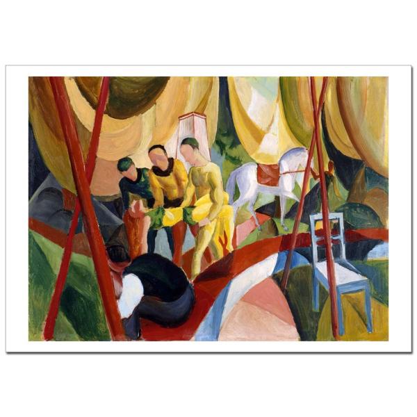 《作家名》アウグスト・マッケ（August Macke）《作品名》サーカス  　【作品技法】・ジークレー技法・作品の色合いは弊社によるオリジナル色彩調整を行ない、彩度・コントラスト・明るさ等が豊かに再現されています。・原画上の劣化(キズや汚...