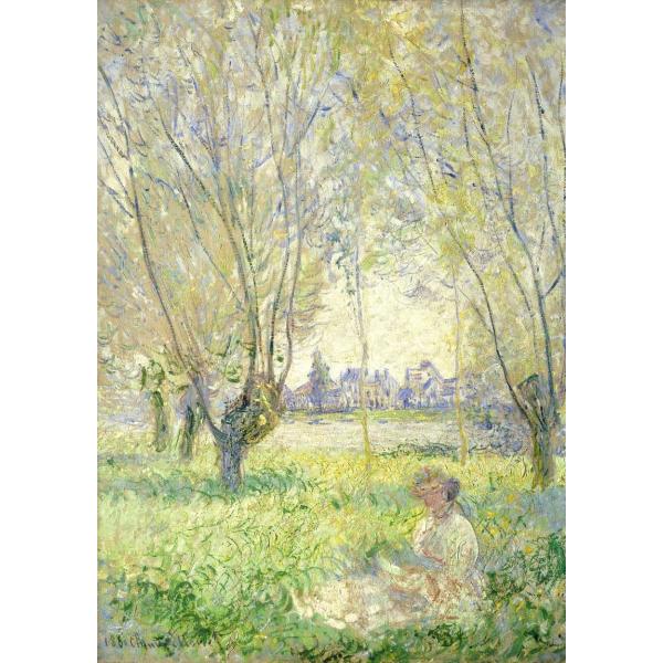 《作家名》クロード・モネ(1840年-1926年)《作品名》Woman Seated under the Willows　  　【作品技法】・ジークレー技法 ・作品の色合いは弊社によるオリジナル色彩調整を行ない、彩度・コントラスト・明るさ等...