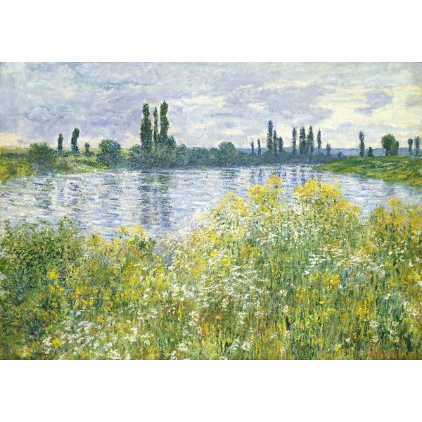 《作家名》クロード・モネ(1840年-1926年)《作品名》セーヌ川の川岸、ヴェトゥイユ　　  　【作品技法】・ジークレー技法 ・作品の色合いは弊社によるオリジナル色彩調整を行ない、彩度・コントラスト・明るさ等が豊かに再現されています。・原...