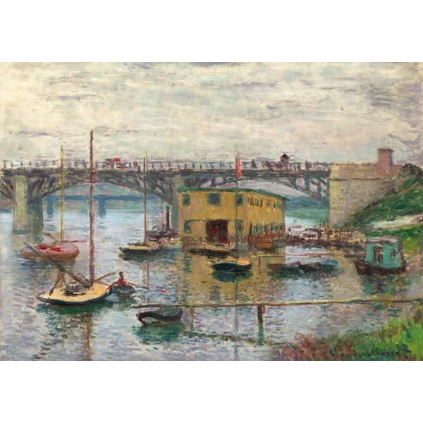 《作家名》クロード・モネ(1840年-1926年)《作品名》Bridge at Argenteuil on a Gray Day　  　【作品技法】・ジークレー技法 ・作品の色合いは弊社によるオリジナル色彩調整を行ない、彩度・コントラスト・...