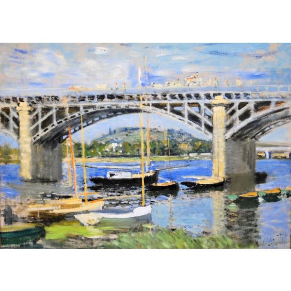 《作家名》クロード・モネ(1840年-1926年)《作品名》アルジャントゥイユの橋  　【作品技法】・ジークレー技法 ・作品の色合いは弊社によるオリジナル色彩調整を行ない、彩度・コントラスト・明るさ等が豊かに再現されています。・原画上の劣化...