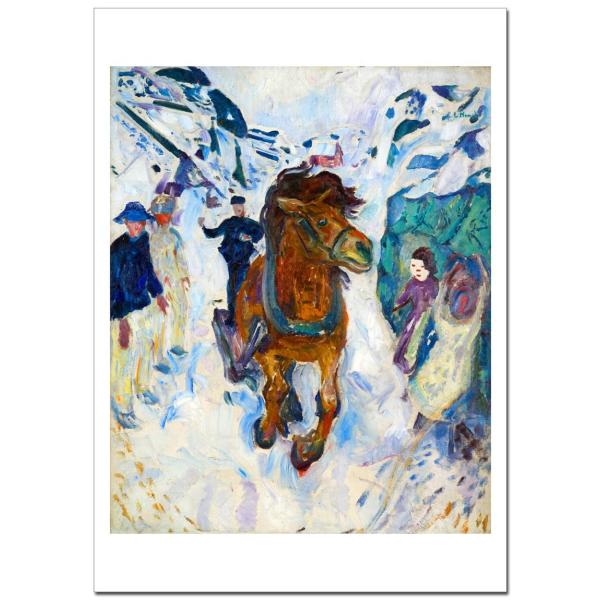 《作家名》エドヴァルドムンク　Munch 《作品名》Galloping Horse 　【作品技法】・ポスターサイズ　B4/257ミリ×364ミリ・ジークレー技法 ・紙質/破れにくく平面性の高いマット合成紙(表面/マット調・裏面/ポリプロピレ...