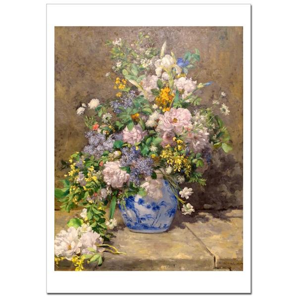 《作家名》ピエールオーギュストルノワール　Pierre　Auguste Renoir《作品名》春の花束(春のブーケ） 　【作品技法】・ジークレー技法 ・作品の色合いは弊社によるオリジナル色彩調整を行ない、彩度・コントラスト・明るさ等が豊かに...