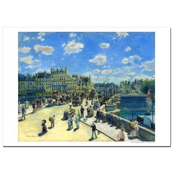《作家名》ピエール＝オーギュスト・ルノワール         Pierre-Auguste Renoir、1841年 - 1919年フランスの印象派の画家《作品名》パリのポンヌフ　【作品技法】・ジークレー技法・作品の色合いは弊社によるオリジ...