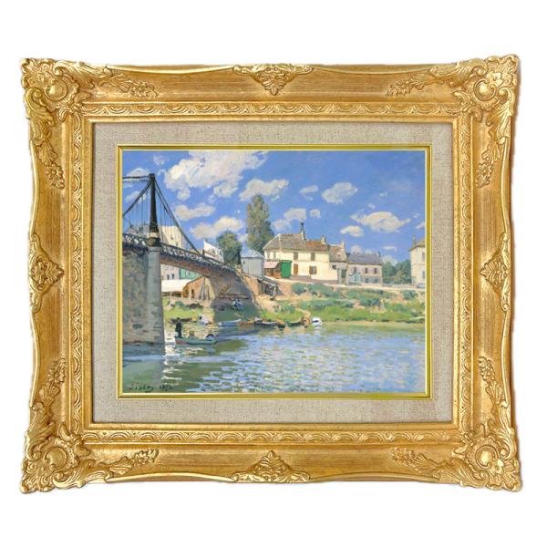 《作家名》アルフレッド・シスレーAlfred Sisley 《作品名》ヴィルヌーヴ・ラ・ガランヌの橋ジークレー技法により色彩鮮やかに再現され、高級半光沢キャンバスに刷られた複製画の豪華額装品です。F3号サイズで場所もとらず、どこへでも飾れて...