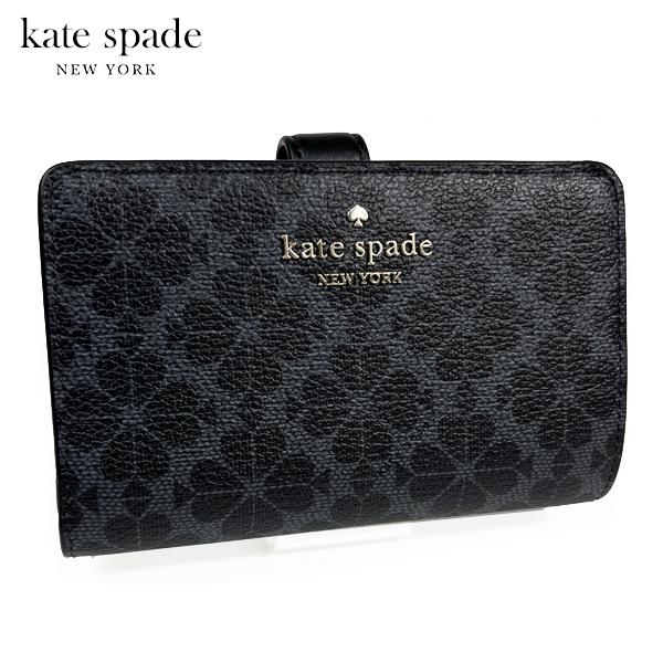 Kate Spade ケイト スペード レディース 財布 二つ折り財布 折り畳み財布 Spade Flower Medium Bifold Wallet ボックス スペード フラワー ミディアム ウォレット KG488 BLACK ブラック...