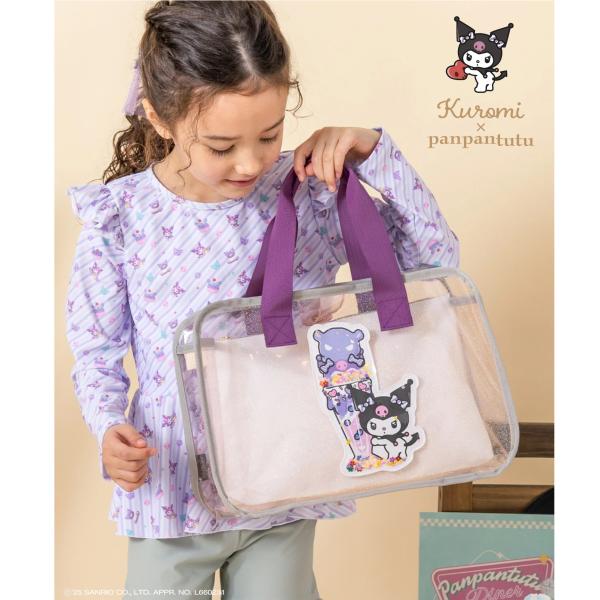 モチーフの中にはキラキラのスパンコール入り。リボンやお星様、蝶々、音符にお花、さまざまなモチーフがキラキラと瞬きます。本体はピンクベースに細かなラメのクリア素材。大きめマチ付きで、水着やタオルもしっかり収納。撥水インナーポーチ付なので、お着...