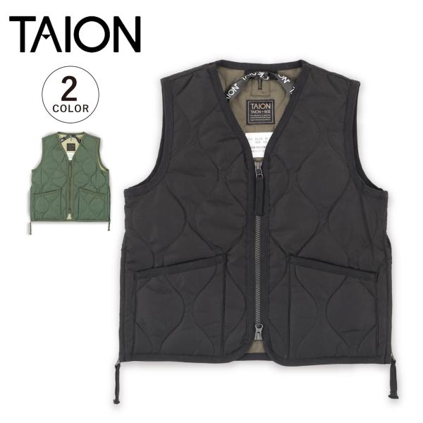爆買【潜在的な暖かさを意味しイメージを膨らませる「体温」に由来したインナーダウンウェアブランド TAION】大変好評をいただいているMILITARYLINE、KIDSサイズのVネックWジップダウンべストです。重ね着を楽しんでただいたり、脇に...