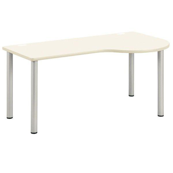 ●外寸法／W1400×D900×H700mm●品番／NSD-1490R　画像は、W1600mmタイプです。●天板形状／右ラウンド●天板／表面材：メラミン化粧板（抗菌）　　　　エッジ：ソフトエッジ巻　29mm厚　　　　コードホールキャップ（2...