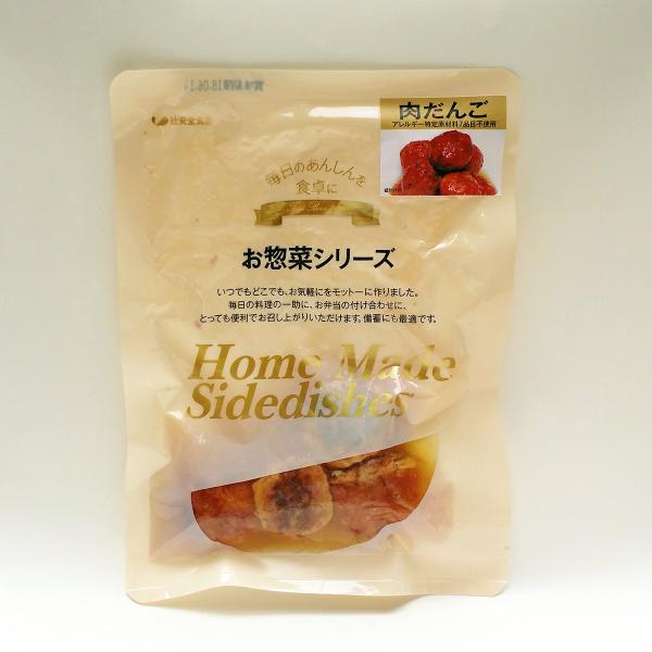 乳 卵 小麦など特定原材料8品目を使用していません。毎日の料理の一助に、備蓄に最適です。レトルトの肉団子。限られた材料を駆使したおいしい惣菜に仕上がっています。調味料はこどもケチャップ、ベジタブルコンソで味付けをした肉団子です。・発売元：辻...