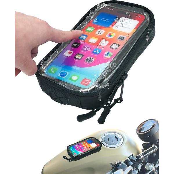 ?【防滴・防塵・防汚仕様】ケースは「生活防水設計」で急な雨でも安心です。ケース収納式のため大切なスマホをや塵・埃等の汚れから守り、従来のスマホホルダーと比較して高い保護機能を持っております。スマホを?き出しの状態にすることに抵抗がある方には...